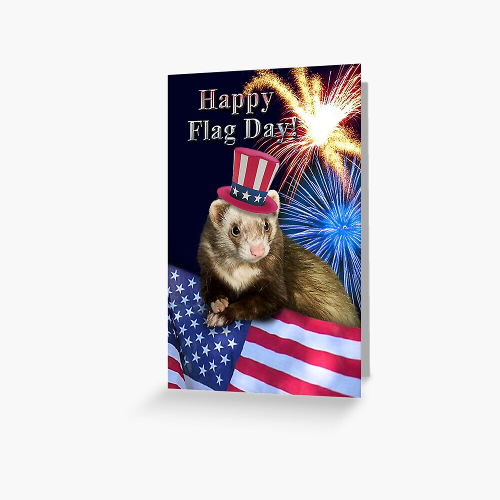 "Flag Day Ferret" Greeting Card for Sale by jkartlife | Redbubble