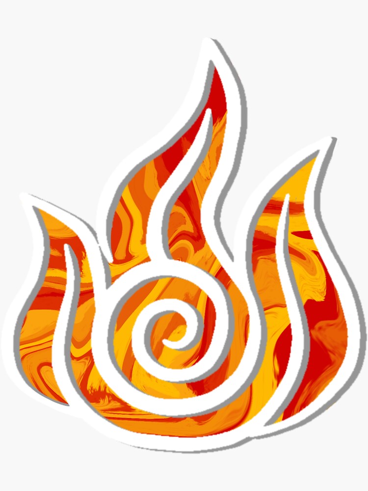 "Fire Bender Nation Symbol" Sticker for Sale by a-humble-birb | Redbubble