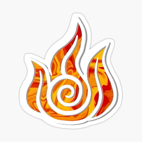 "Fire Bender Nation Symbol" Sticker by a-humble-birb | Redbubble