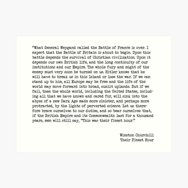 Their Finest Hour Art Prints | Redbubble