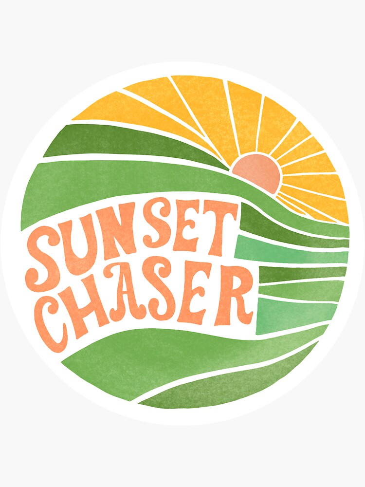 "Sunset Chaser Digital Illustration" Sticker for Sale by BrantleyStudio ...