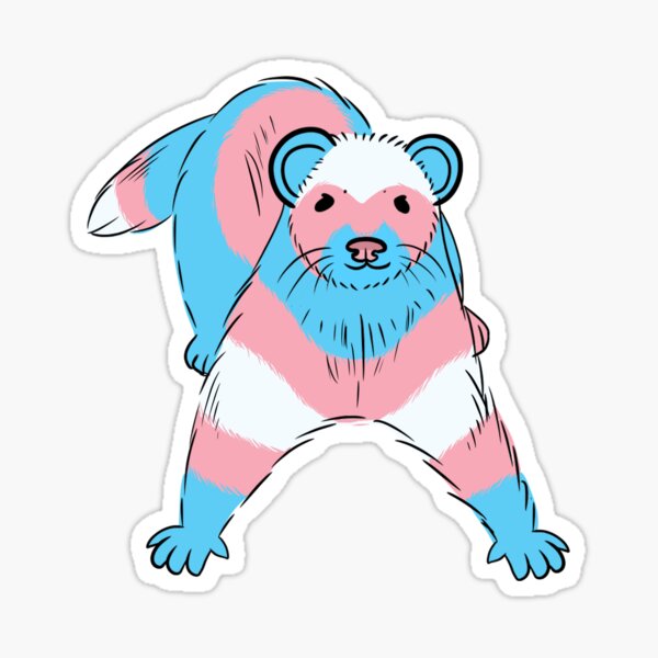 "Pride Ferret "Tye" (Trans)" Sticker for Sale by Vanilabeanfrog | Redbubble