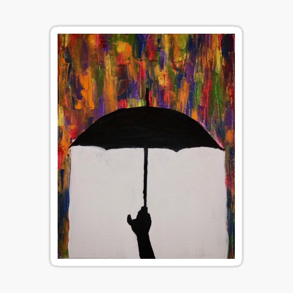 "Rainbow Rain" Sticker by CapeCodDoodles | Redbubble