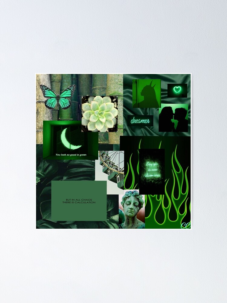 "Green Aesthetic Collage" Poster by Carolinejclark | Redbubble