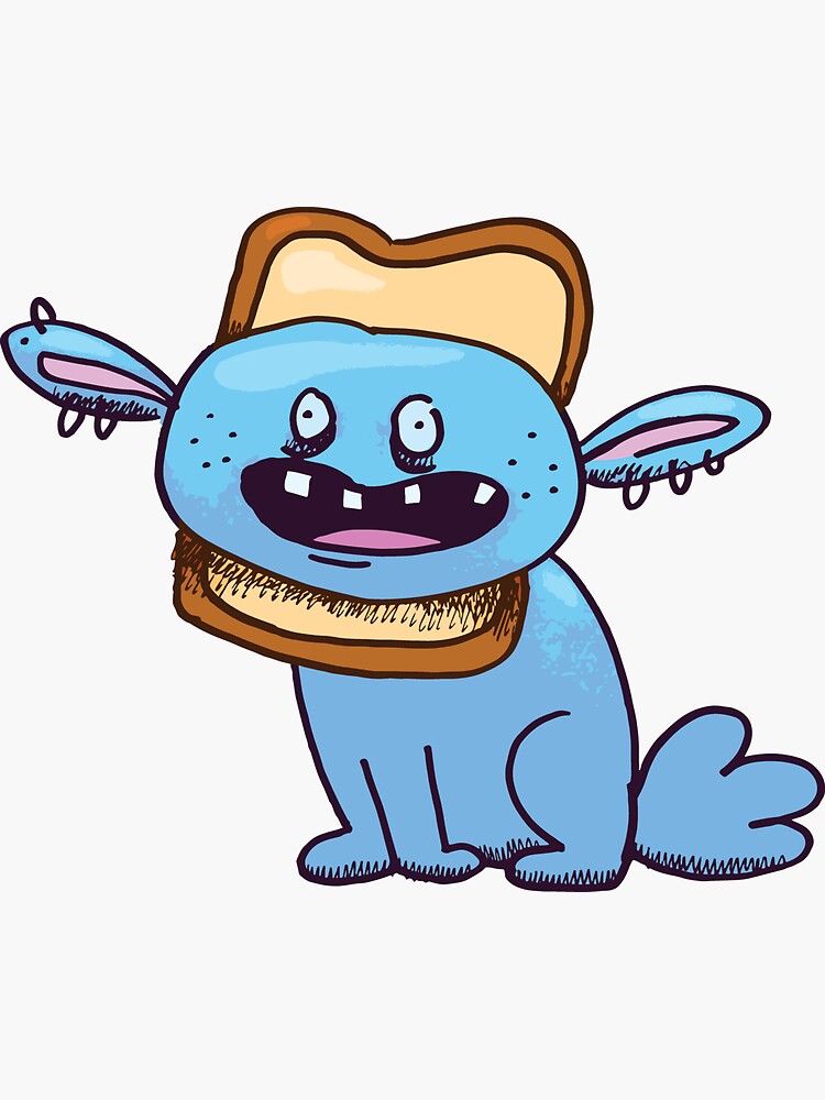 "Bread Head Funny Hand Drawn Monster Doodle" Sticker for Sale by ...