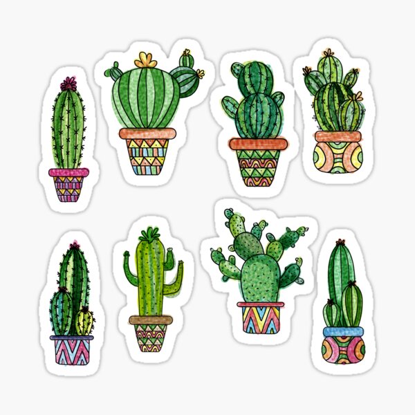 "Hand Drawn Cactus Sticker Pack" Sticker for Sale by markytee23 | Redbubble