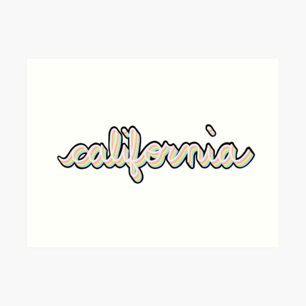 ""California" Cursive Lettering Pastel" Art Print for Sale by oeschi ...
