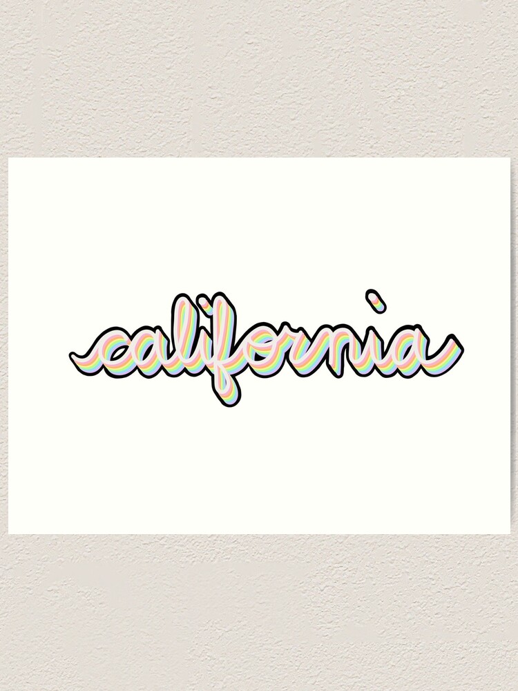 ""California" Cursive Lettering Pastel" Art Print for Sale by oeschi ...