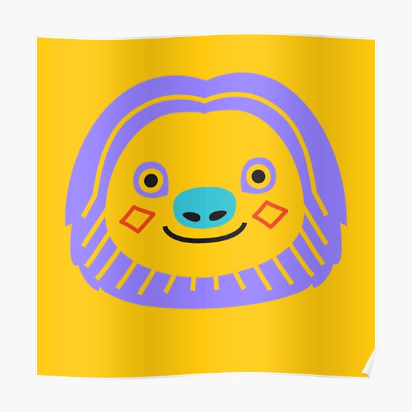 "Purple Sloth Print" Poster by kirstenovich | Redbubble