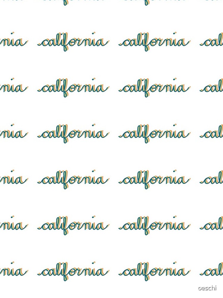 "Orange & Blue "California" Cursive Lettering" iPhone Case for Sale by ...