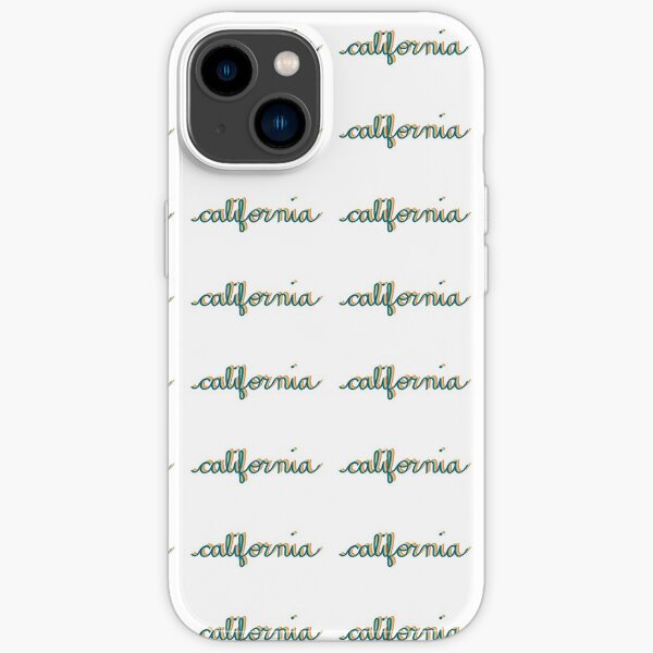 "Orange & Blue "California" Cursive Lettering" iPhone Case for Sale by ...