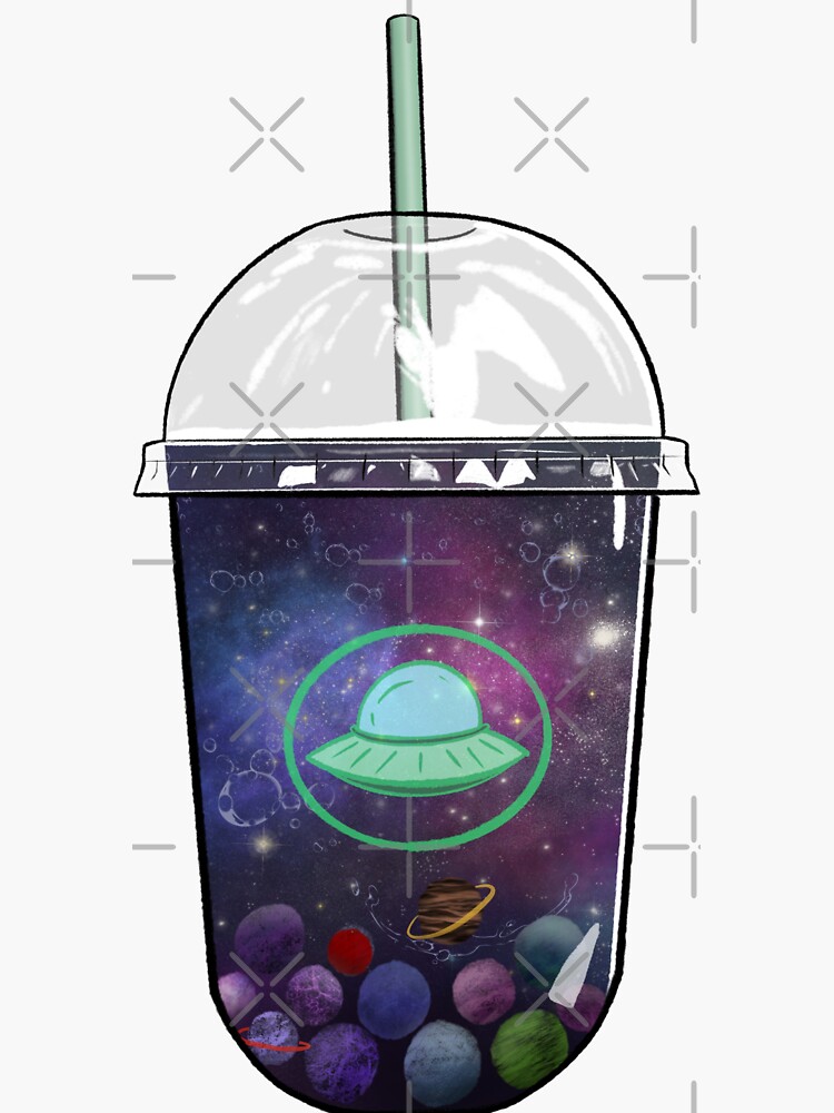 "Bubble Tea Space (w/ logo)" Sticker by Aurghost | Redbubble