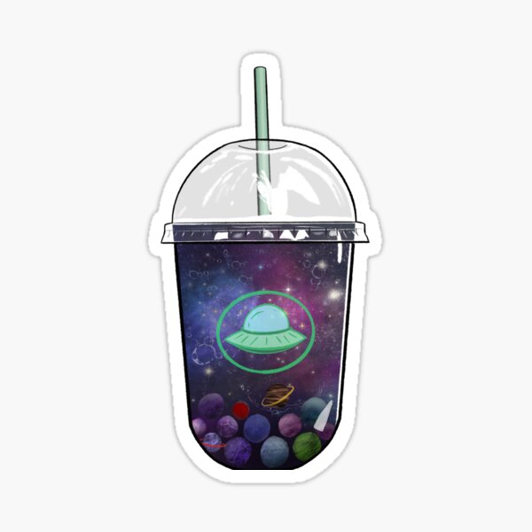 "Bubble Tea Space (w/ logo)" Sticker by Aurghost | Redbubble