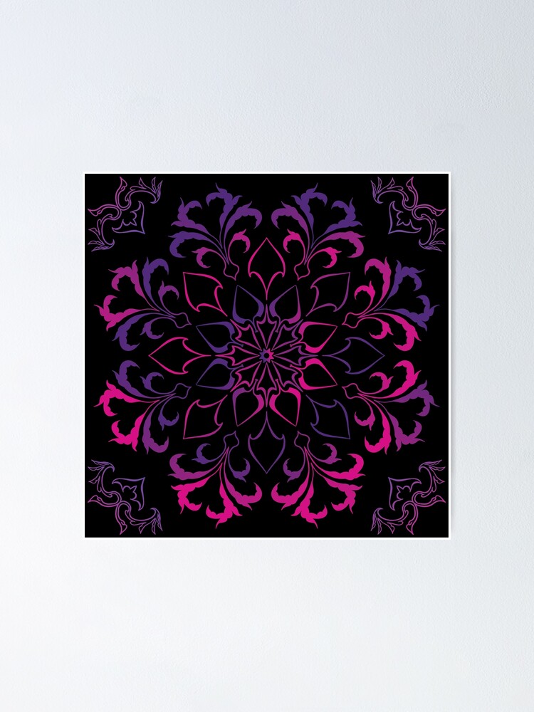 "Ornate Spades Mandala Purple Flourish" Poster for Sale by SirCrim ...