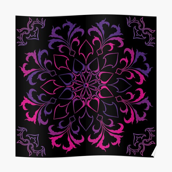 "Ornate Spades Mandala Purple Flourish" Poster for Sale by SirCrim ...