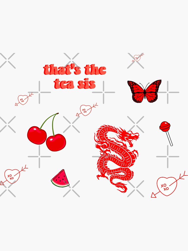 "Red sticker pack" Sticker for Sale by pecoandpoco | Redbubble