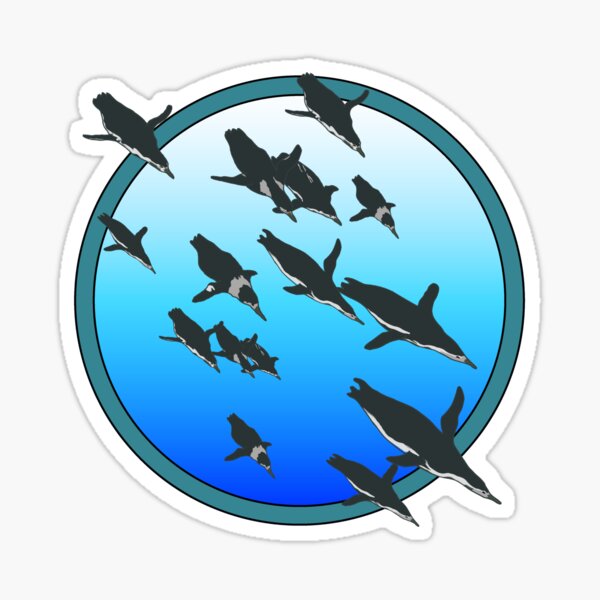 "Diving Penguins" Sticker by Xh101 | Redbubble