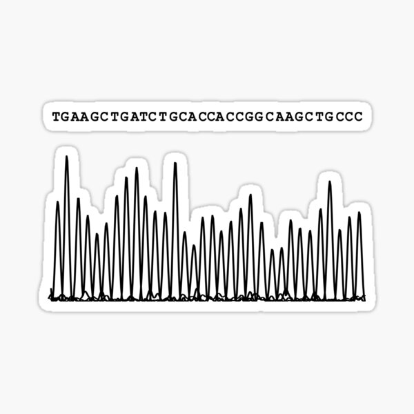 "Sequencing Chromatogram, black" Sticker for Sale by RosArt100 | Redbubble