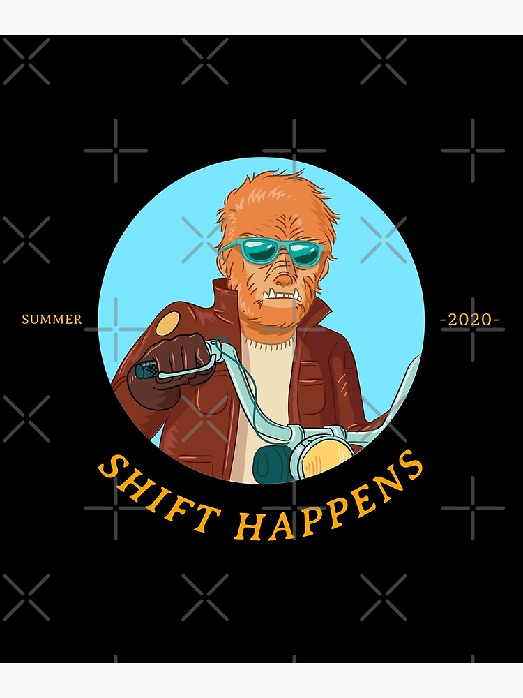 "Shift Happens - Biker Werewolf Blue Background Variant" Art Print for ...
