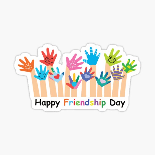 "Happy Friendship Day" Sticker for Sale by textmaniac | Redbubble