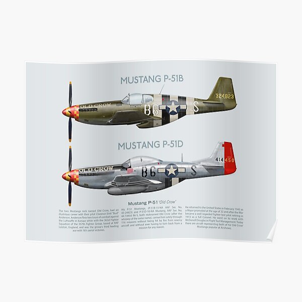"P-51 Mustangs B & D versions OC" Poster for Sale by Spyinthesky ...