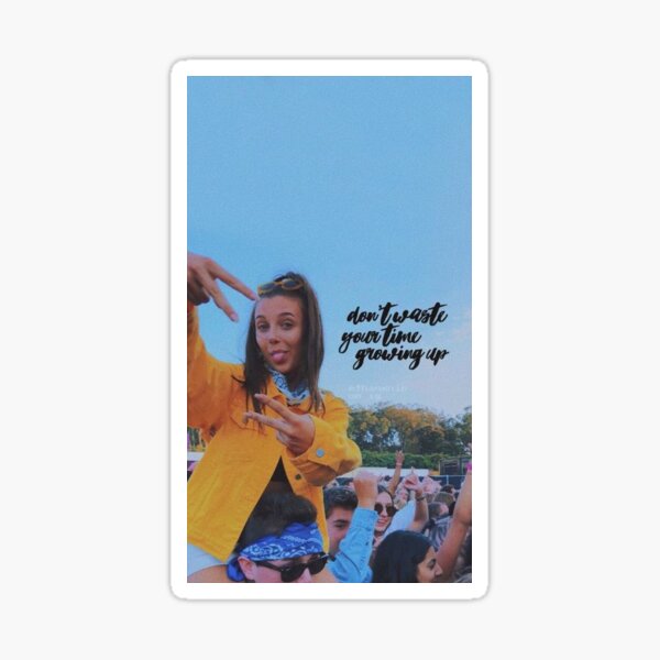 "EMMA CHAMBERLAIN "don't waste your time growing up" merch" Sticker by ...