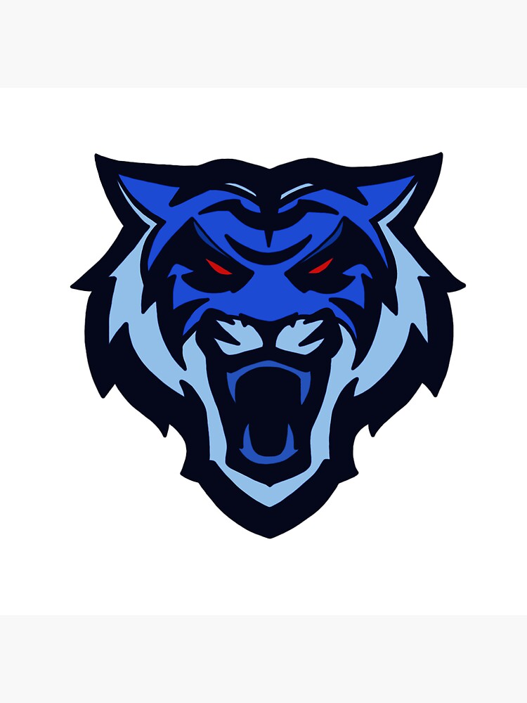 "Blue Tiger" Sticker for Sale by oksanaaxoxo | Redbubble