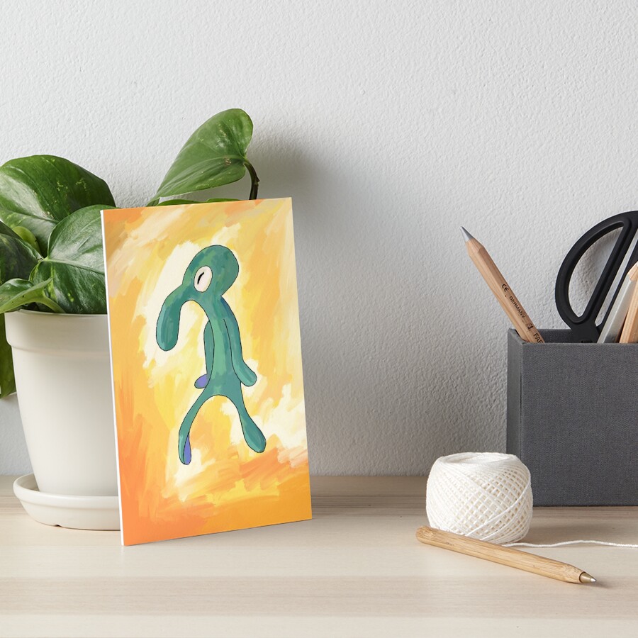 "Bold and Brash Squidward painting Spongebob" Art Board Print for Sale ...
