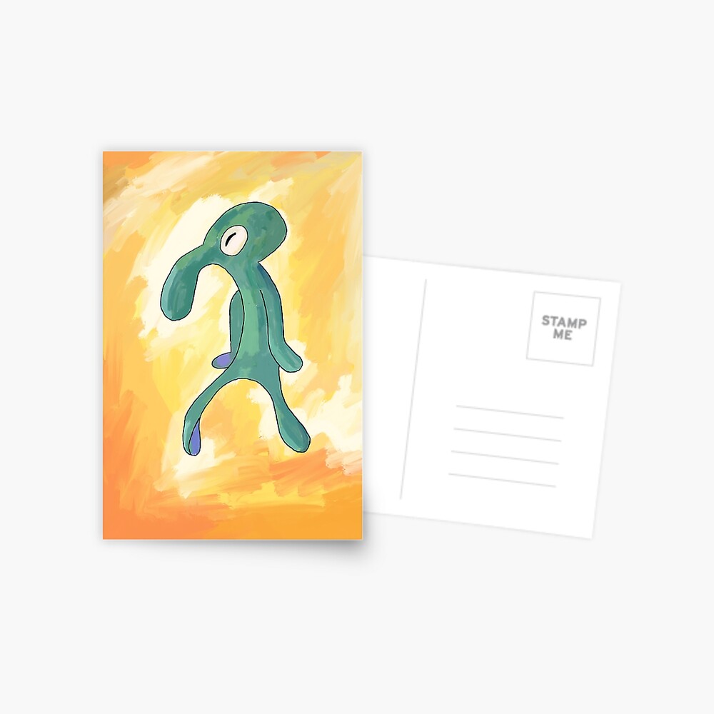 "Bold and Brash Squidward painting Spongebob" Postcard for Sale by ...