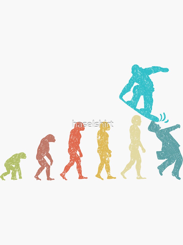 "Snowboarder Evolution Snowboarding Winter Sport" Sticker for Sale by ...