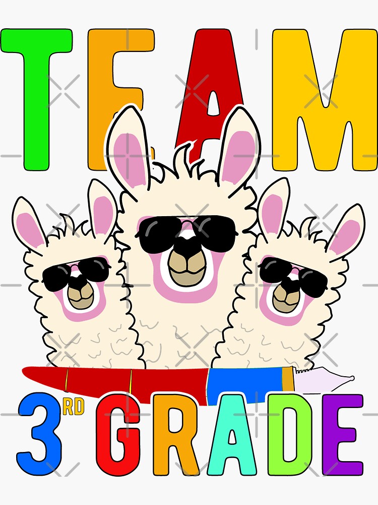 "Llama Team 3rd Grade - Back to School" Sticker for Sale by Lanecarter ...