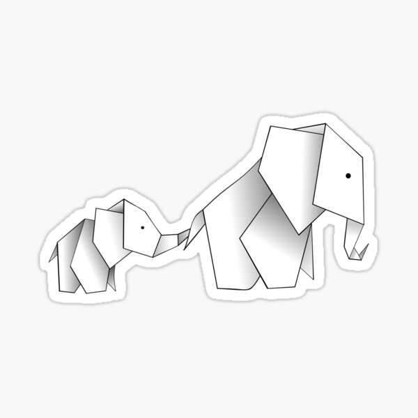 "Origami elephant" Sticker by Chabadabadou | Redbubble