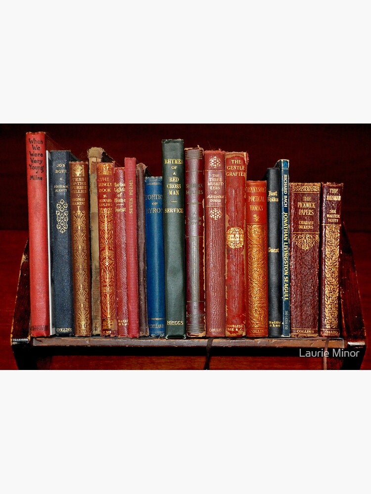 "Mini library ~ of Classic books" Sticker for Sale by LaurieMinor ...