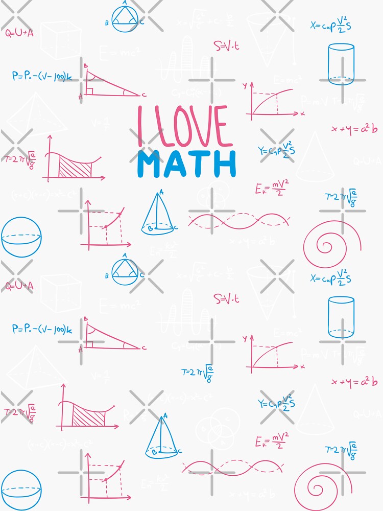 " i love math funny math nerd cool " Sticker for Sale by yassine123654 ...