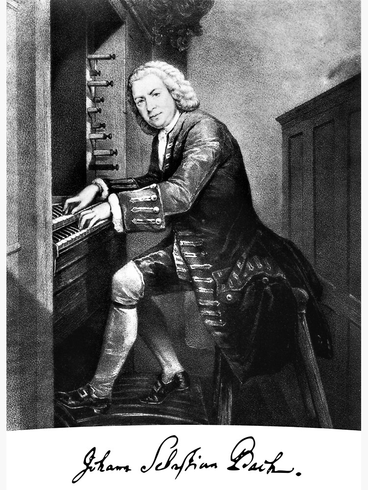"Bach Signature Portrait" Sticker for Sale by stayfree101 | Redbubble