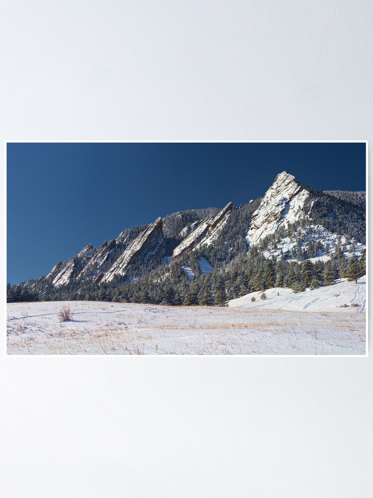 "Snow Dusted Flatirons Boulder Colorado Panorama" Poster for Sale by Bo ...