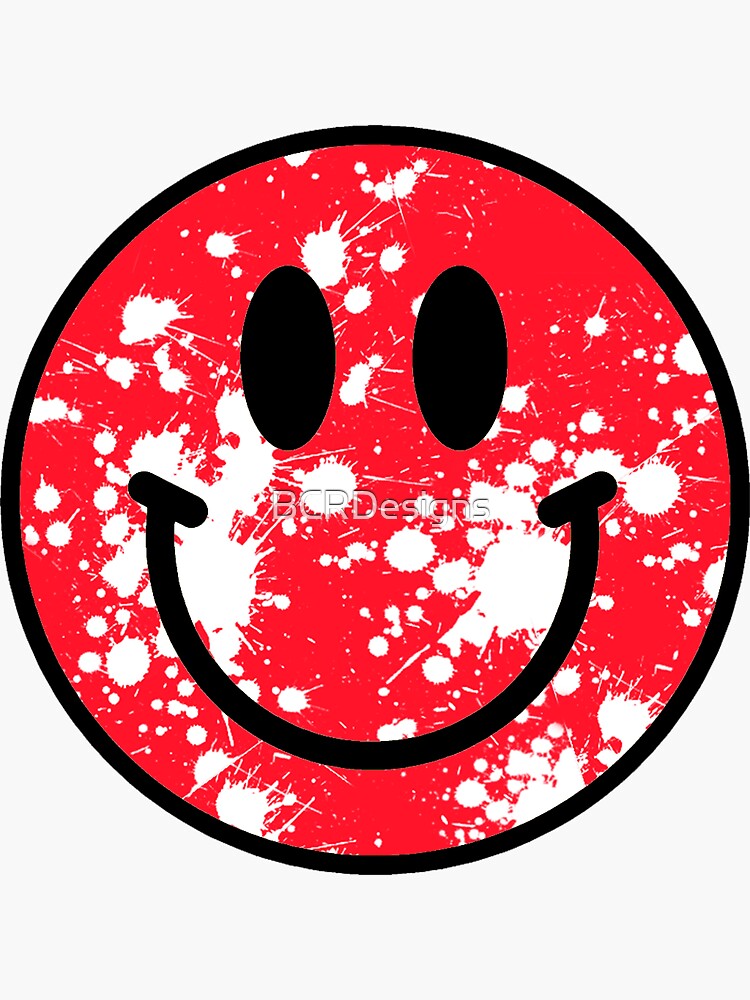 "Red Smiley Face" Sticker for Sale by BCRDesigns | Redbubble