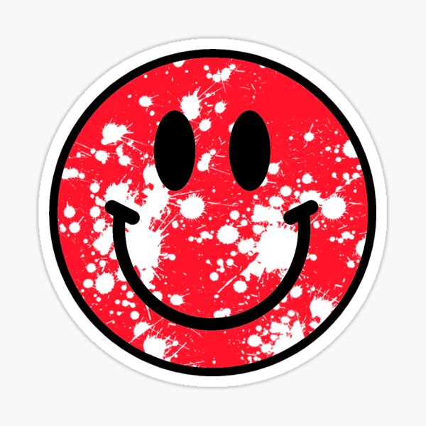 "Red Smiley Face" Sticker for Sale by BCRDesigns | Redbubble