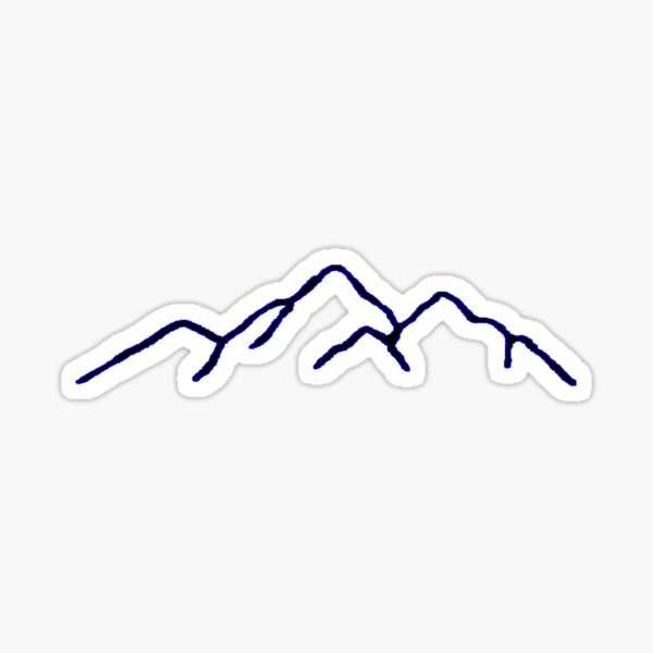 "mountain outline " Sticker for Sale by stickm | Redbubble