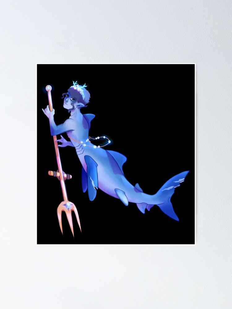 "Mermay Shark Prince Digital Painting" Poster by Aidenarello | Redbubble