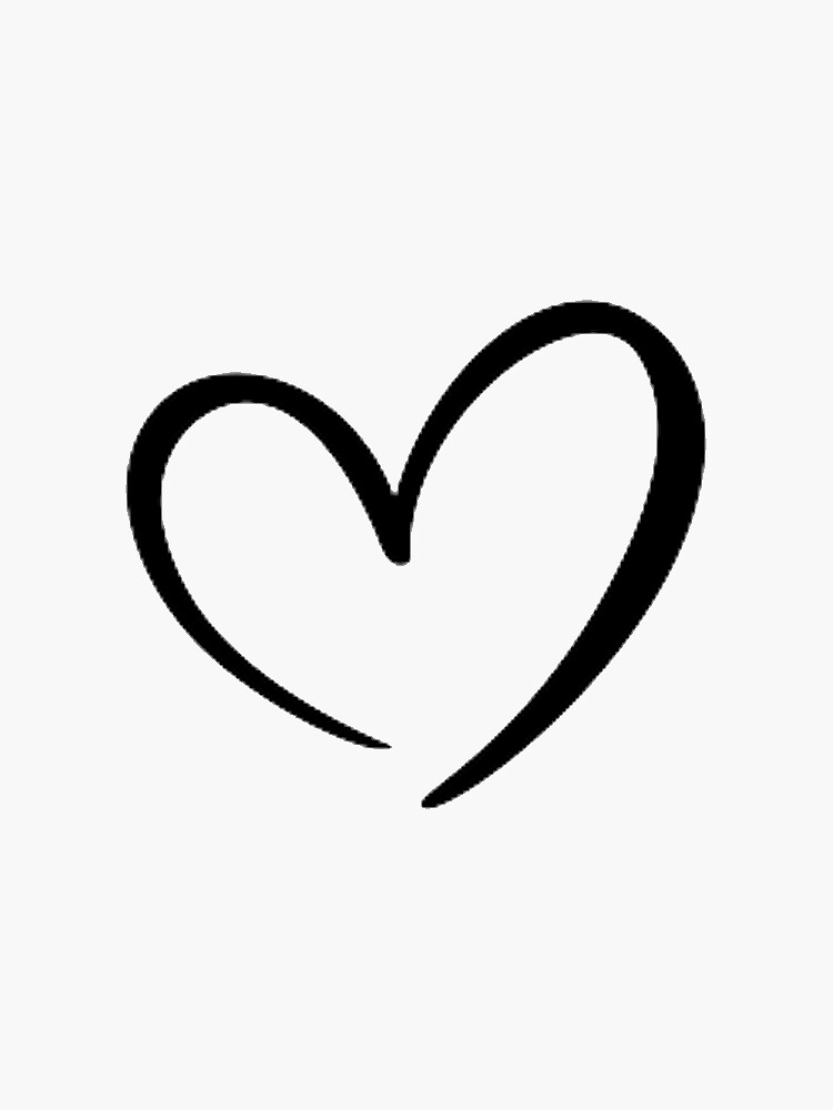  black Cursive Heart Outline Sticker For Sale By Rachelemilybeck 