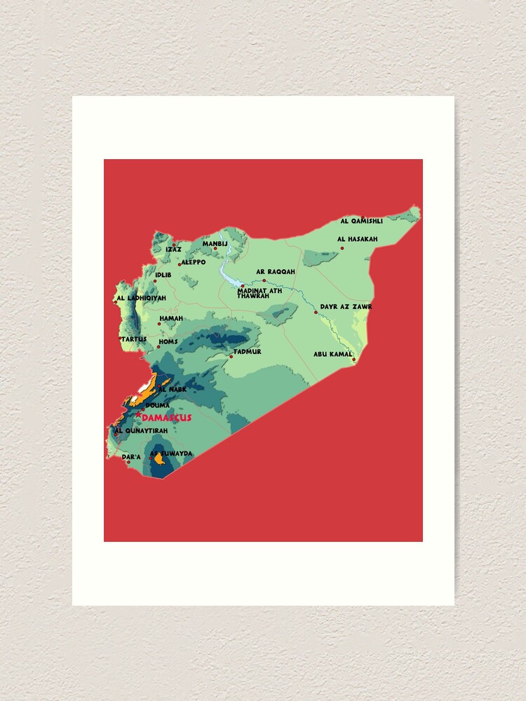 "Syria physical map topographic map of Syria Borders, Capitals and ...