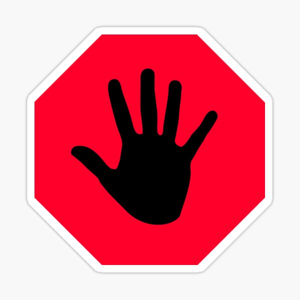 Hand Stop Sign Stickers | Redbubble