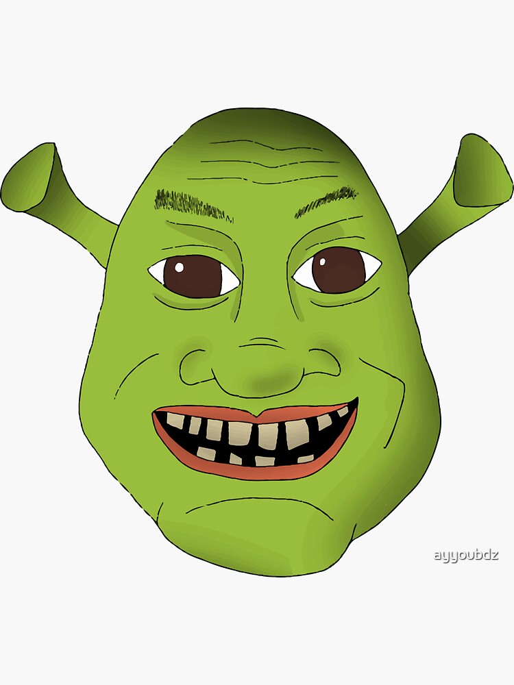 "Shrek Face" Sticker for Sale by ayyoubdz | Redbubble