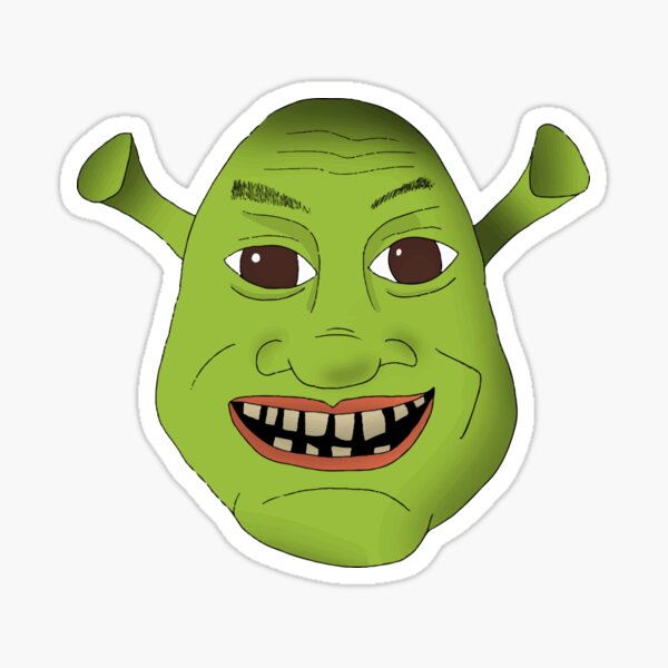 "Shrek Face" Sticker for Sale by ayyoubdz | Redbubble