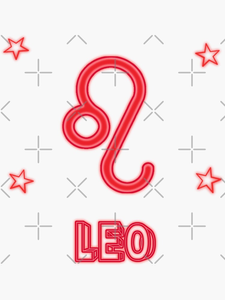 "neon red leo sticker pack" Sticker for Sale by hopecreations | Redbubble