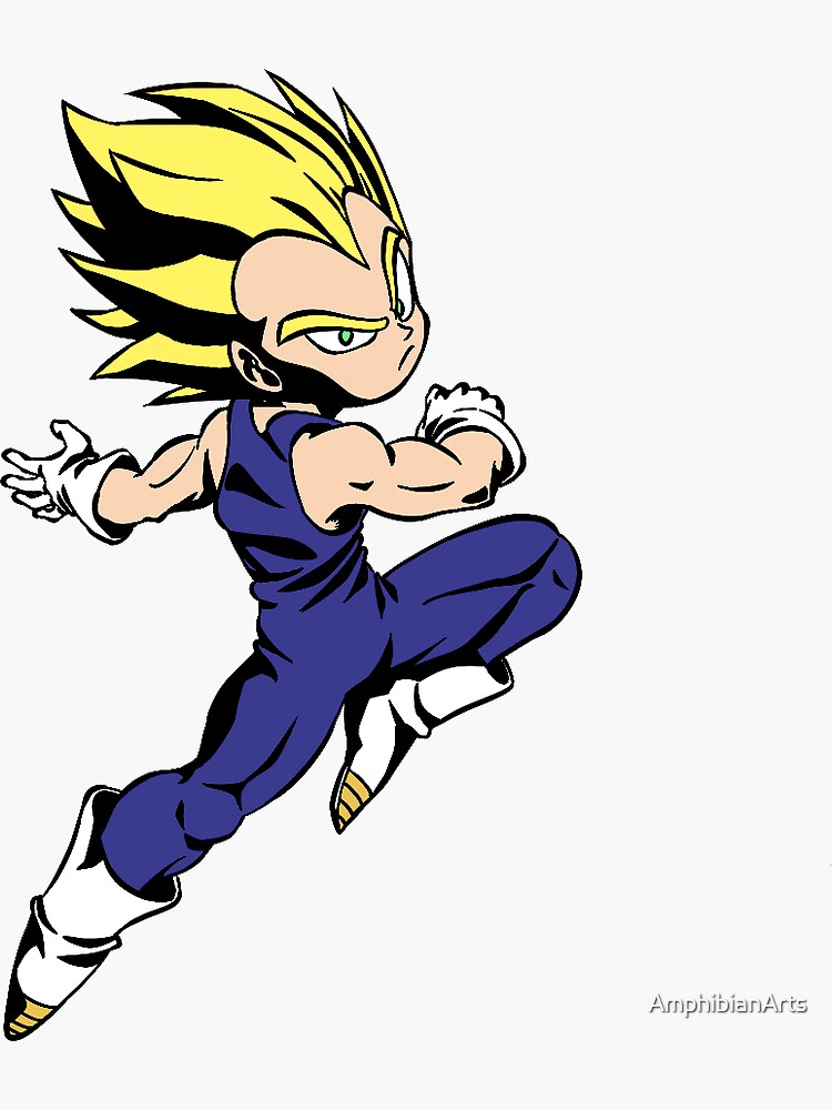 "Chibi Super Saiyan Vegeta " Sticker for Sale by AmphibianArts | Redbubble