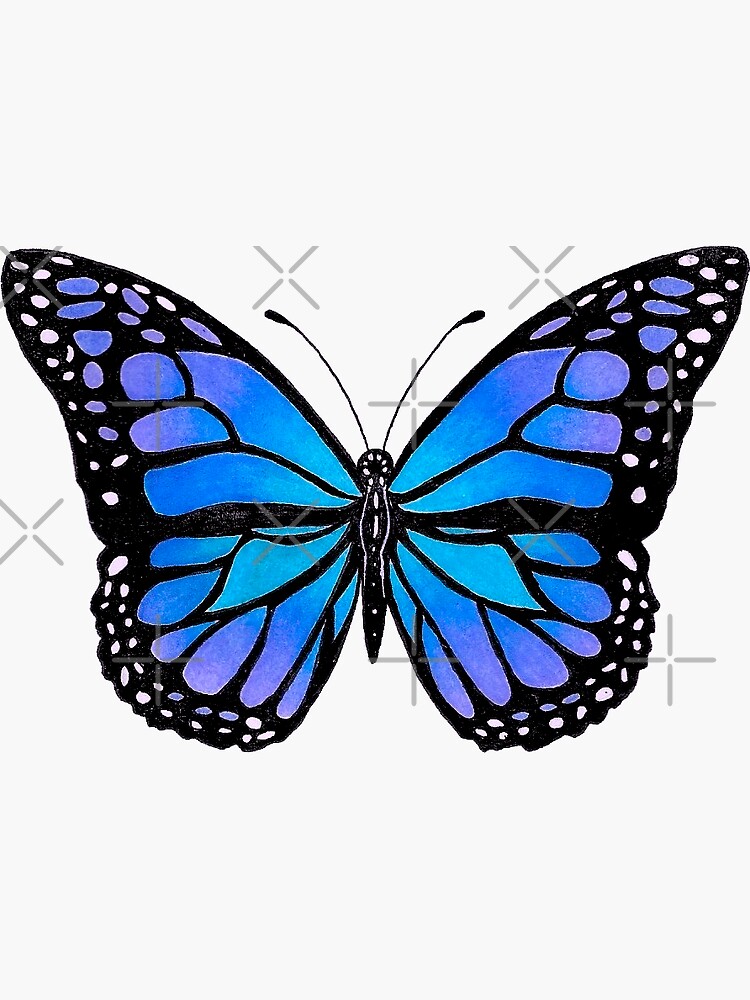 "Blue Monarch Butterfly" Sticker by snak13 | Redbubble
