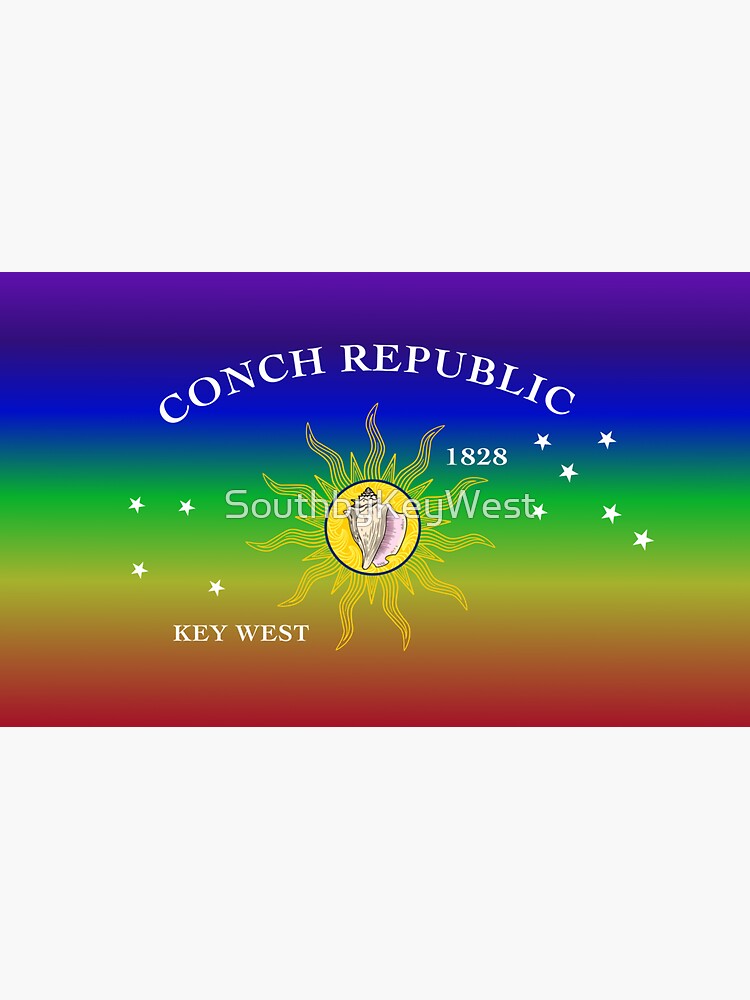 "Conch Republic Flag in rainbow" Sticker by SouthbyKeyWest | Redbubble