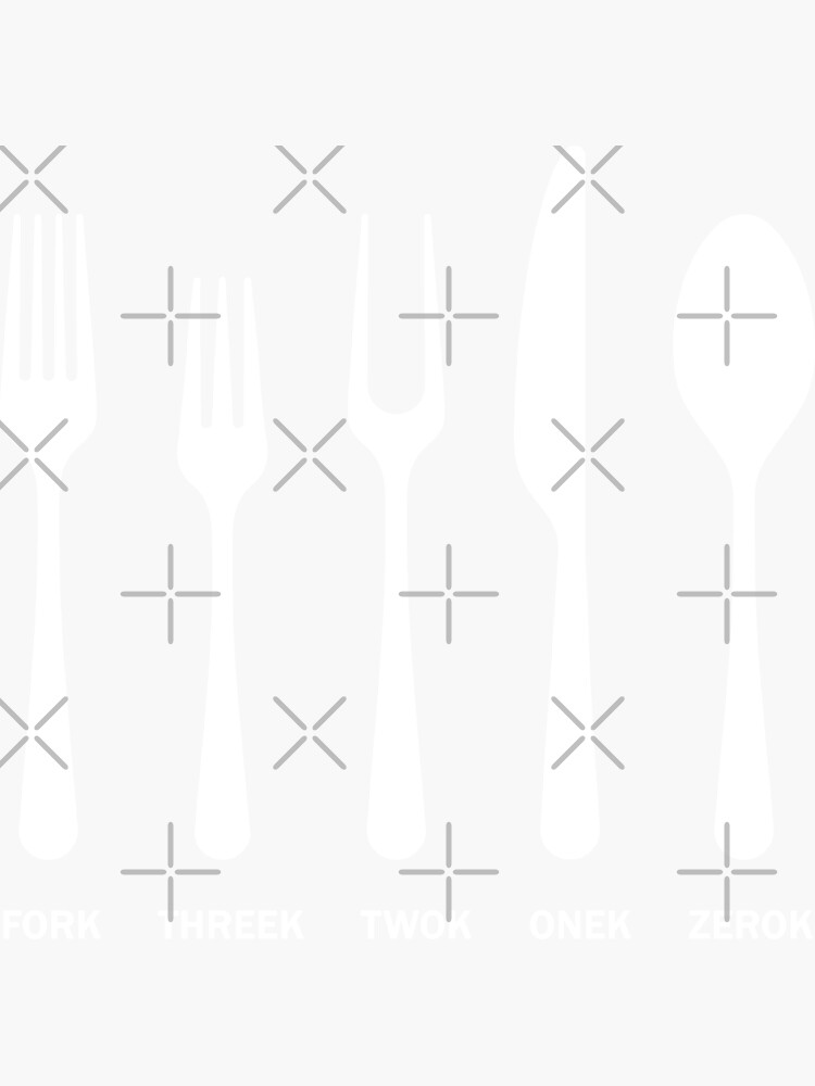 "Fork Threek Twok Onek Zerok" Sticker for Sale by Lanfa | Redbubble